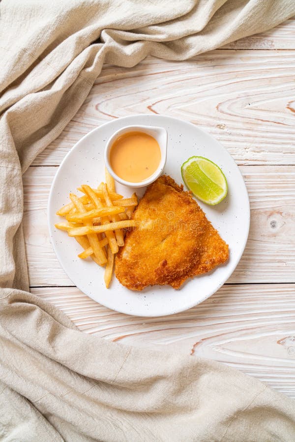 Fried fish and chips stock image. Image of haddock, potato - 169404301