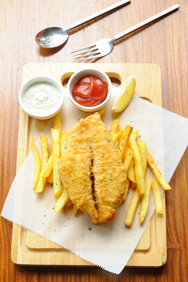 Fried fish and chips stock image. Image of eating, nutrition - 101812555