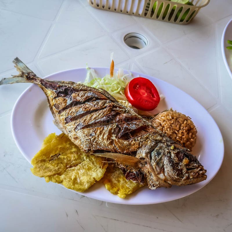 Fried Fish Served on the Beach with Coconut Rice while Enjoying a ...