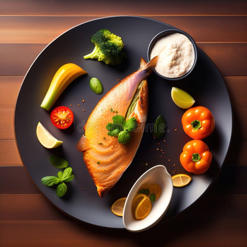 Fried fish dish stock image. Image of fried, dorado - 277666535