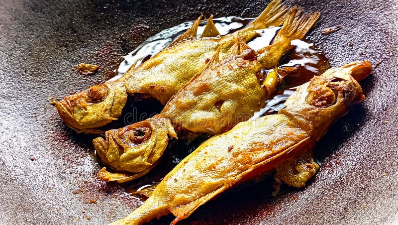 Fried Fish Dish, Just Like How Villagers Make it. Stock Image - Image ...