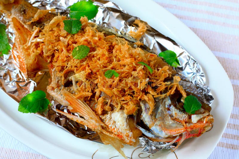 Fried Fish stock photo. Image of food, ginger, garnish - 31493298