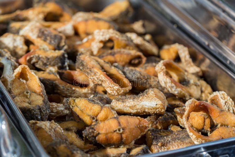 Fried Fish until Golden Brown. Close Up Stock Image - Image of cutting ...