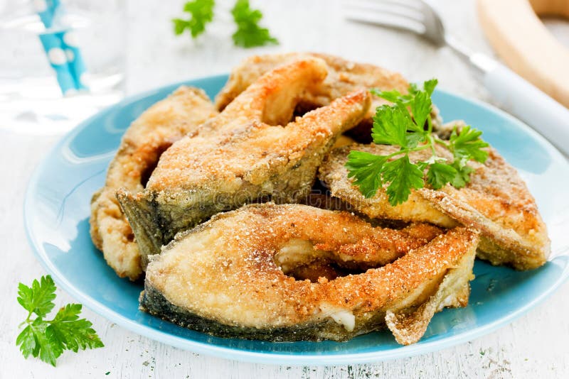 Fried Fish with Golden Crust Stock Image - Image of natural, nutrition ...