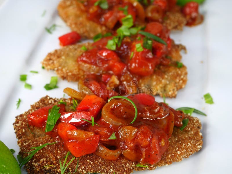 Fried Fish Herring with Tomato Sauce Stock Image - Image of isolated ...