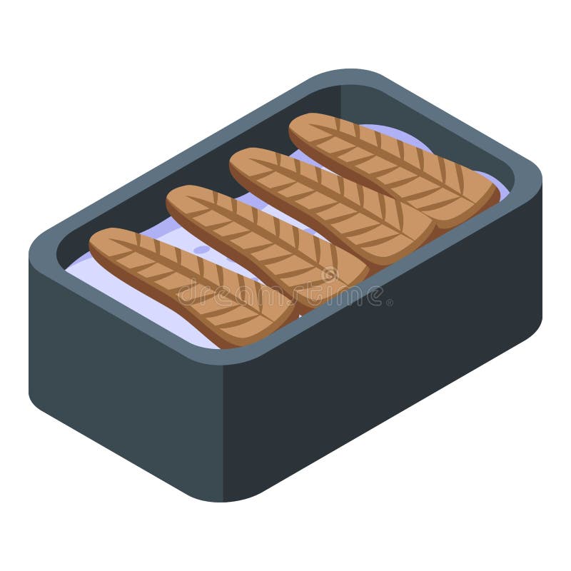 Fried Fish Icon Isometric Vector. Japan Menu Stock Vector ...