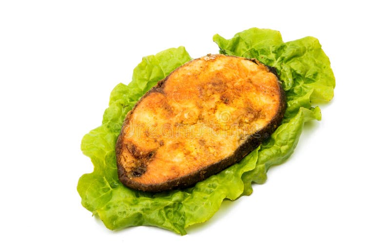 Fried Fish on Lettuce Leaves Stock Image - Image of food, gourmet: 71617537