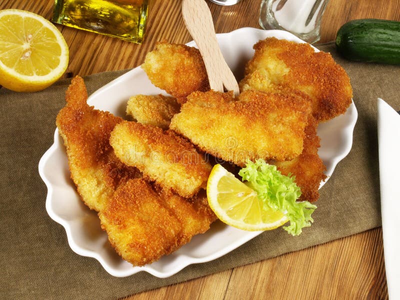 Fried Fish Nuggets stock image. Image of fast, cooked - 152336353