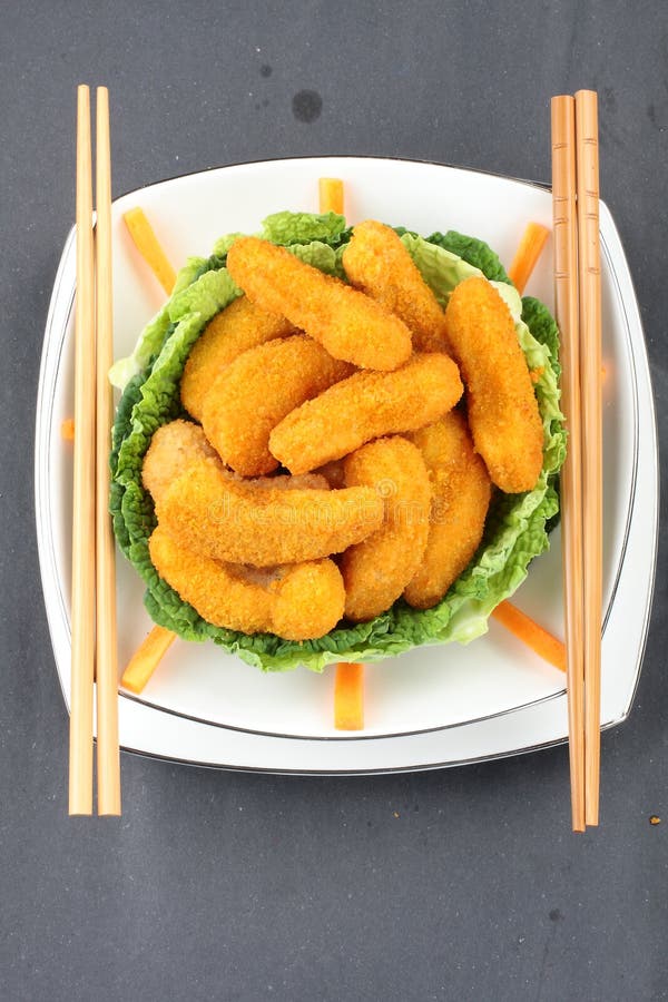Fried fish nuggets stock photo. Image of design, packaging - 36377048