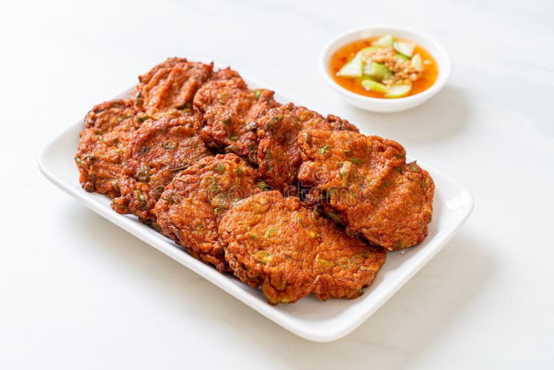 Fried Fish Paste Balls or Deep Fried Fish Cake Stock Photo - Image of ...