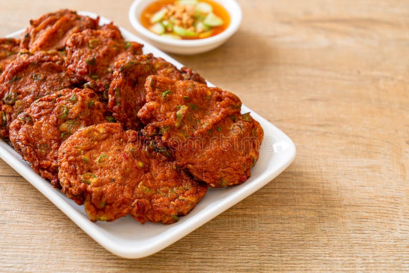 Fried Fish Paste Balls or Deep Fried Fish Cake Stock Photo - Image of ...