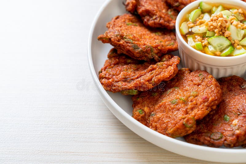Fried Fish Paste Balls or Deep Fried Fish Cake Stock Photo - Image of ...