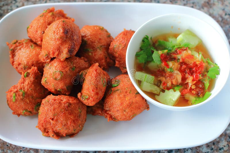 Fried fish-paste balls stock photo. Image of fried, balls - 62963782