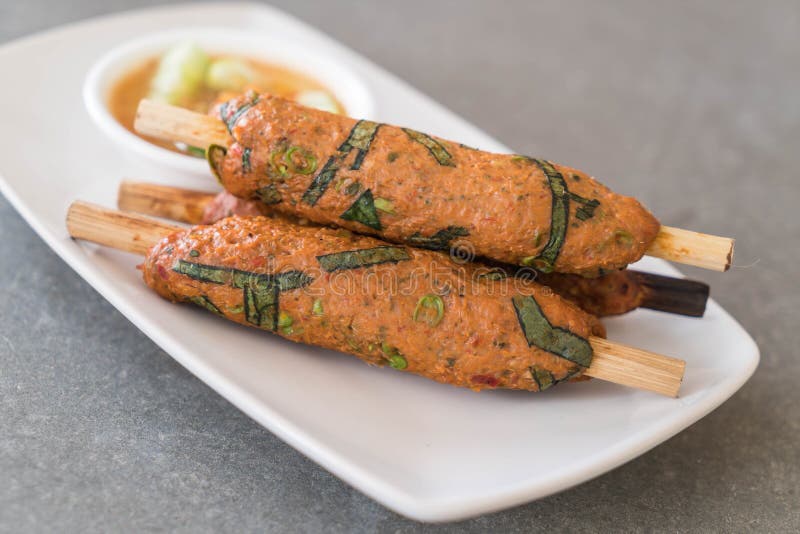 Fried Fish-paste stick stock image. Image of restaurant - 94854141