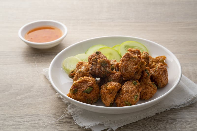 Fried Fish Patty or Thai Fish Cake (Tod Mun Pla) Stock Image - Image of ...