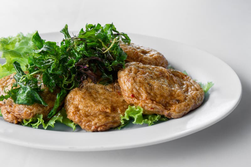 Fried Fish Patty , Thai Food Made of Fish Stock Image - Image of spices ...