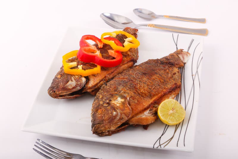 Fried fish plate stock image. Image of natural, plate - 106559007