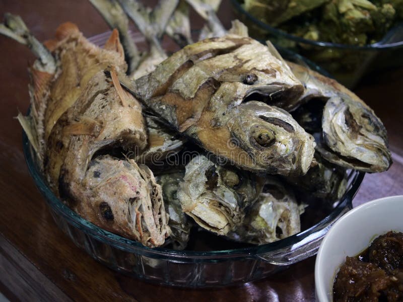 Fried Fish on a Plate on the Table. Stock Image - Image of meal ...