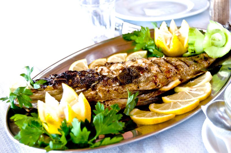Fried fish on a platter stock image. Image of eating - 28016903