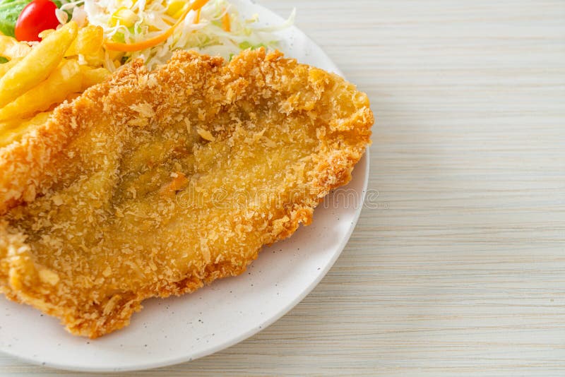 Fried Fish and Potatoes Chips Stock Photo - Image of crispy, chips ...