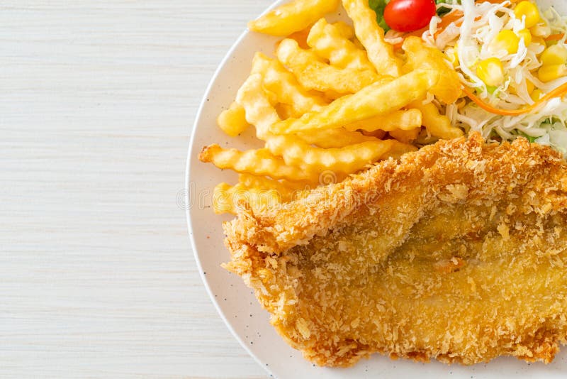 Fried Fish and Potatoes Chips Stock Image - Image of meal, homemade ...