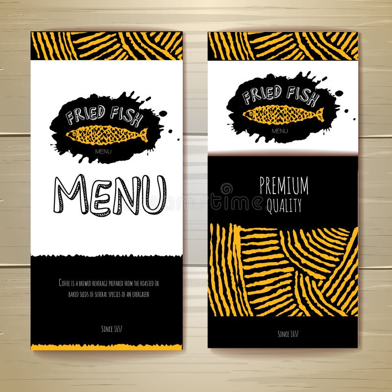 Fried Fish Restaurant Menu Concept Design. Corporate Identity Stock ...