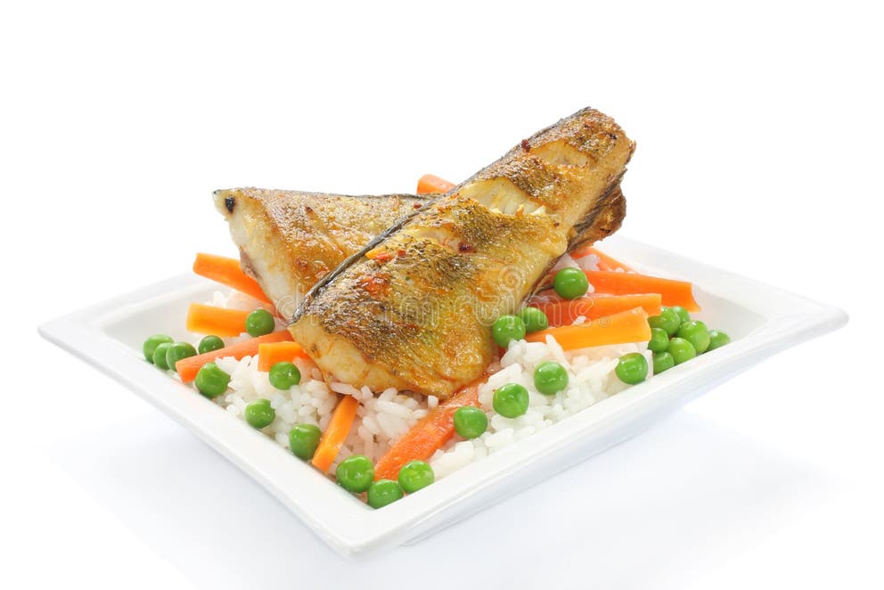 Fried fish with rice stock image. Image of rice, food - 37437079