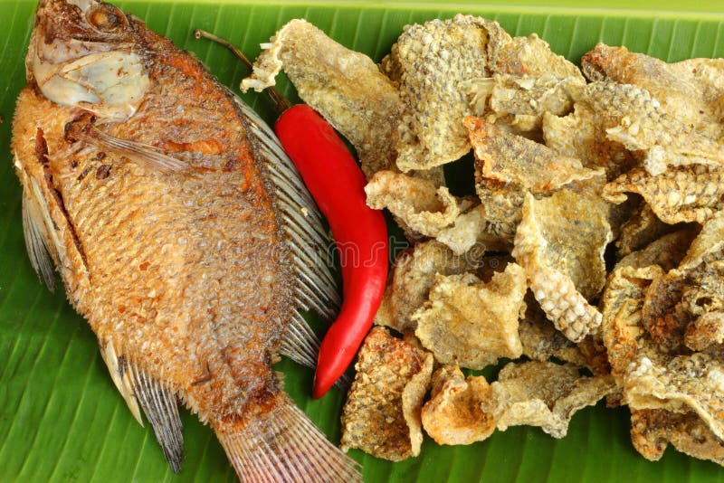 Fried fish skin stock image. Image of view, small, flowers - 29713977