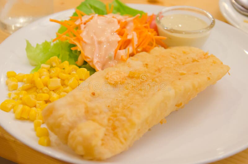 Fried fish steak stock image. Image of nutrition, lunch - 98665721