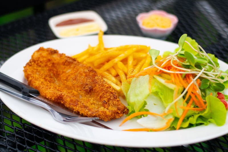 Fried Fish Steak stock photo. Image of gourmet, dinner - 216141564