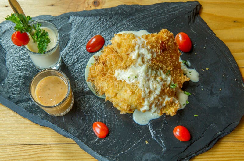 Fried fish steak stock image. Image of slice, steak, cook - 40732937