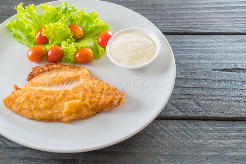 Fried Fish Topped with 3 Flavors Chili Sauce Stock Photo - Image of ...