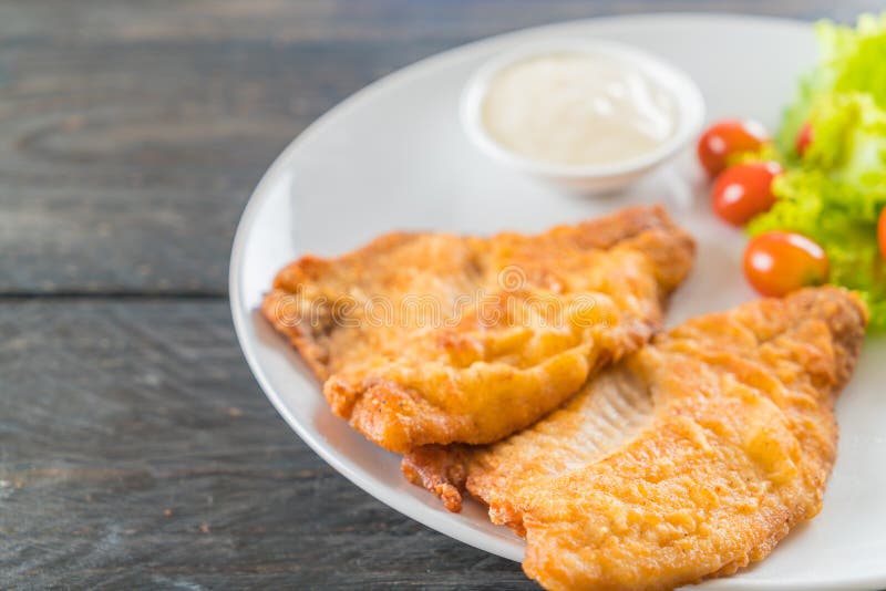 Fried fish steak stock image. Image of plate, steak, cooked - 84996121