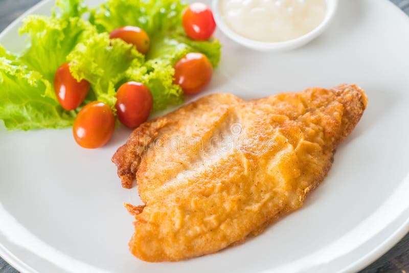 Fried fish steak stock image. Image of white, fish, fried - 85605439