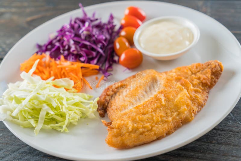 Fried fish steak stock image. Image of healthy, salmon - 86167103