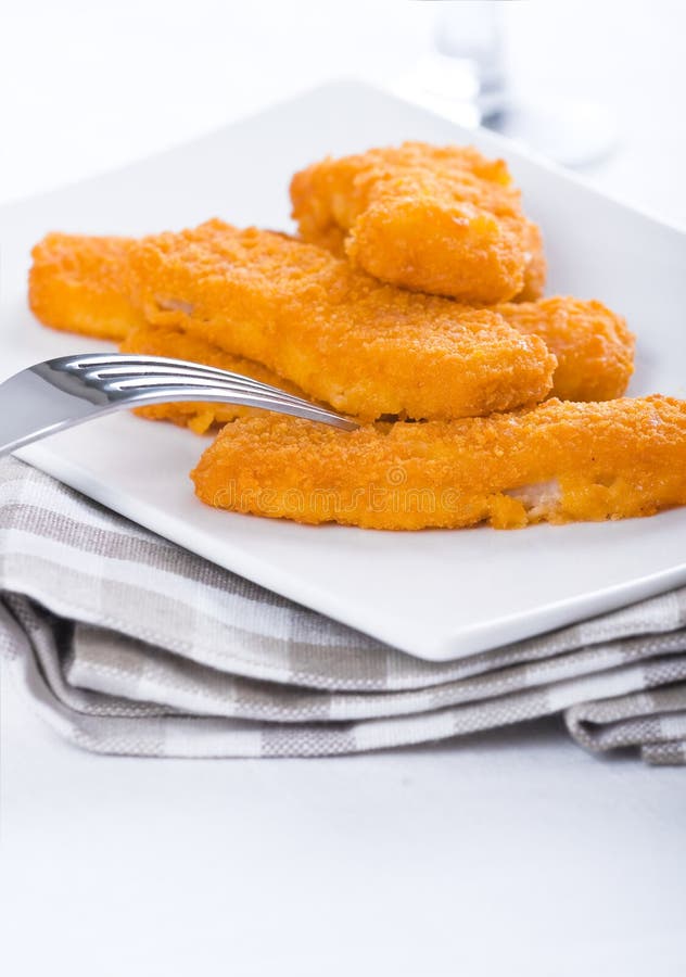 Fried fish sticks. stock image. Image of checked, fast - 23890695