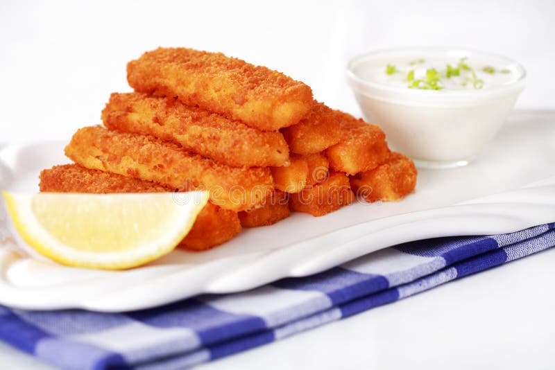 Fried Fish Sticks with Remoulade Stock Image - Image of healthy, fish ...