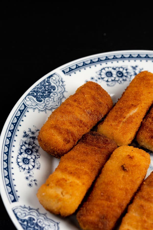 Fried Fish Sticks Served on the Plate Stock Image - Image of lunch ...
