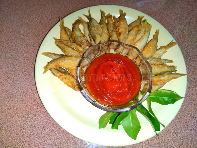 Fried Fish with Tomato Sauce Stock Image - Image of tomate, fish: 212432043