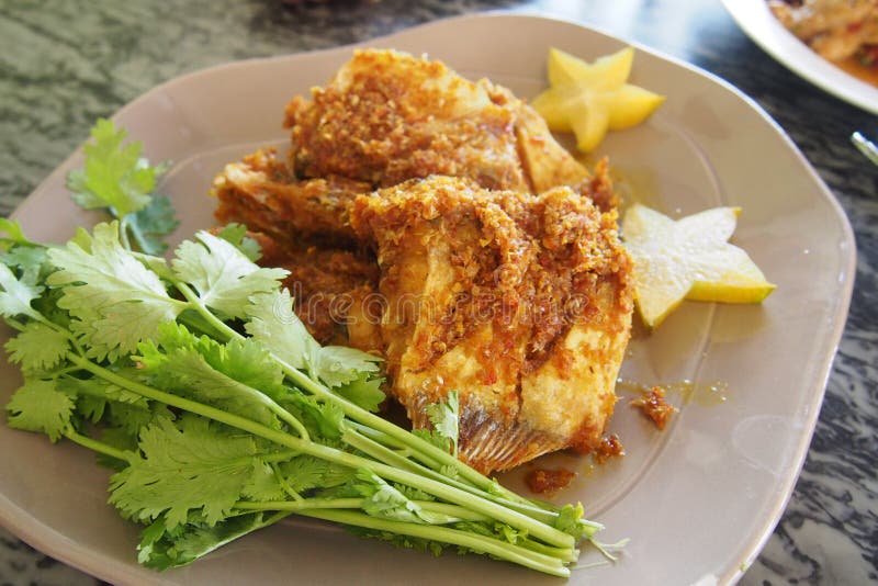 Fried fish with turmeric stock photo. Image of cooking - 47843604