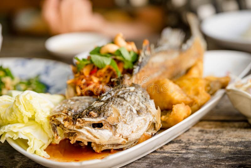 Fried fish stock photo. Image of cook, healthy, lunch - 83916240
