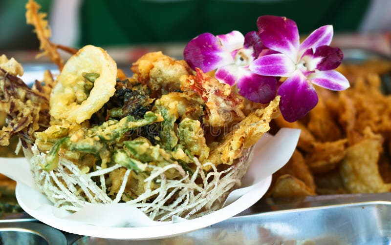 Fried of Flower and Vegetable. Stock Photo - Image of menu, flower ...