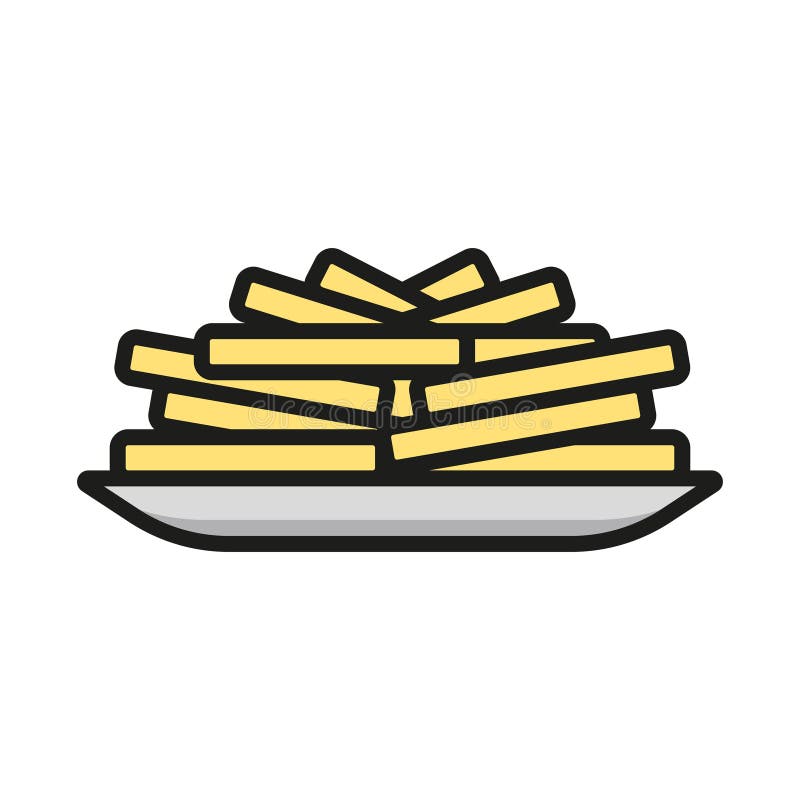 Fried Fries Icon Vector Basic Design Simple and Modern Stock Vector ...
