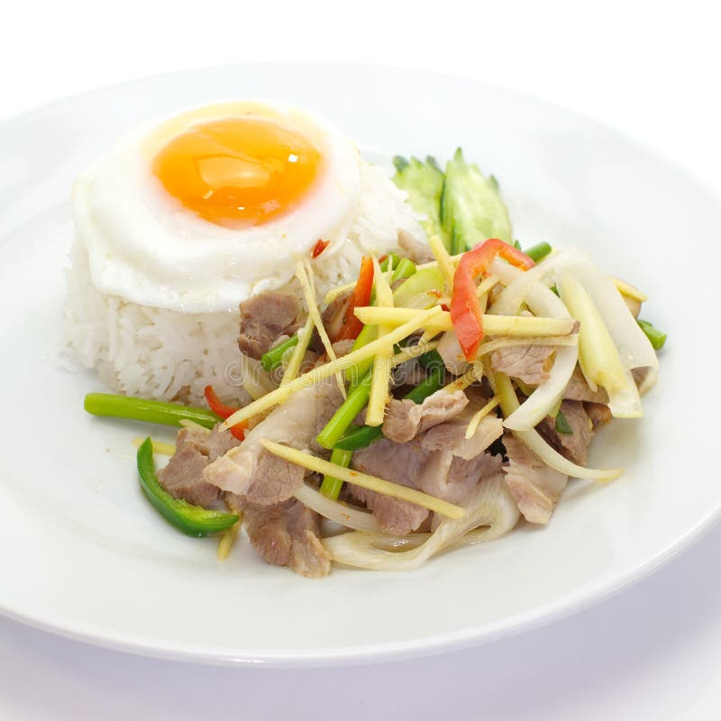 Fried Ginger with Pork stock photo. Image of delicious - 41081124