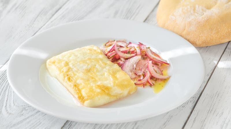 Fried greek cheese stock image. Image of melted, mediterranean - 319948151