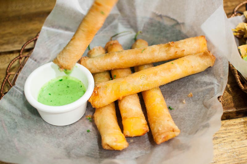 Fried Green Chilli Peppers Also Known As Dynamite Sticks Stock Image ...