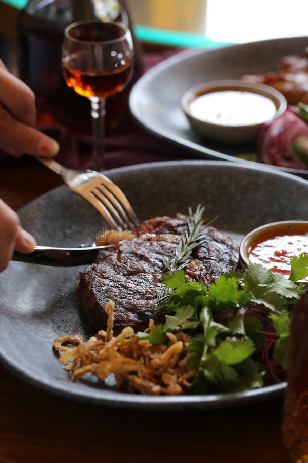 Fried grilled bbq meat stock photo. Image of beef, restaurant - 225322420