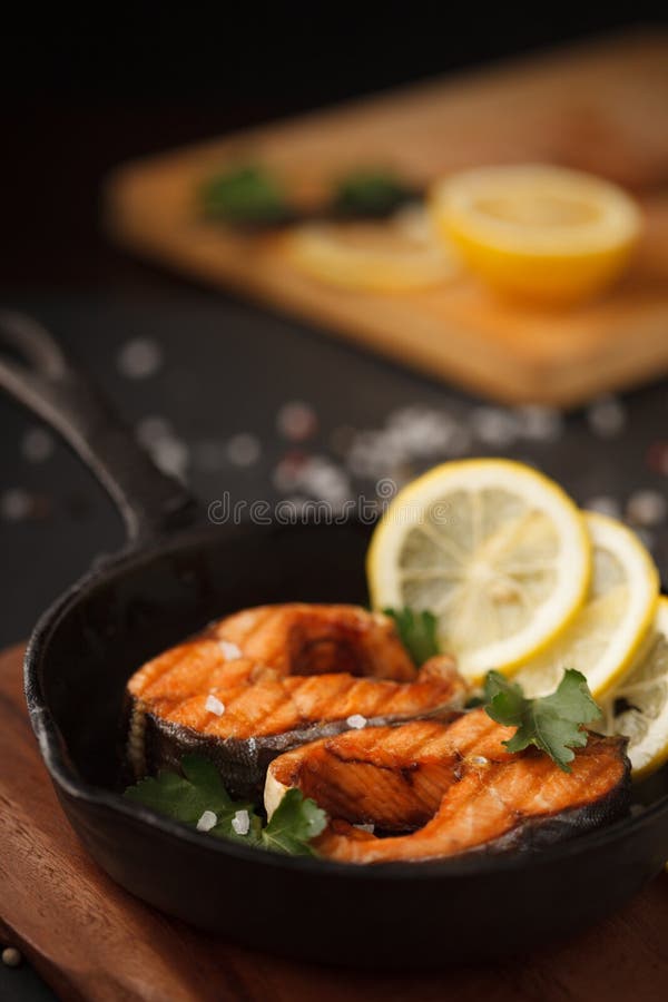 Fried or grilled fish stock image. Image of delicious - 112184111