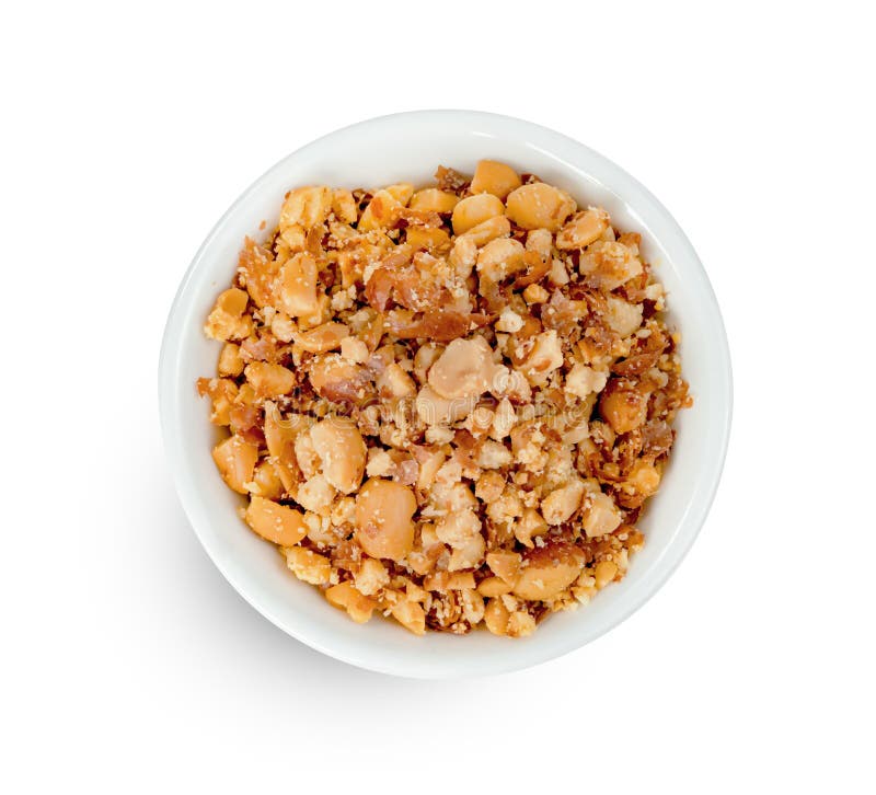 Fried Ground Peanuts Isolated on White Background Stock Image - Image ...