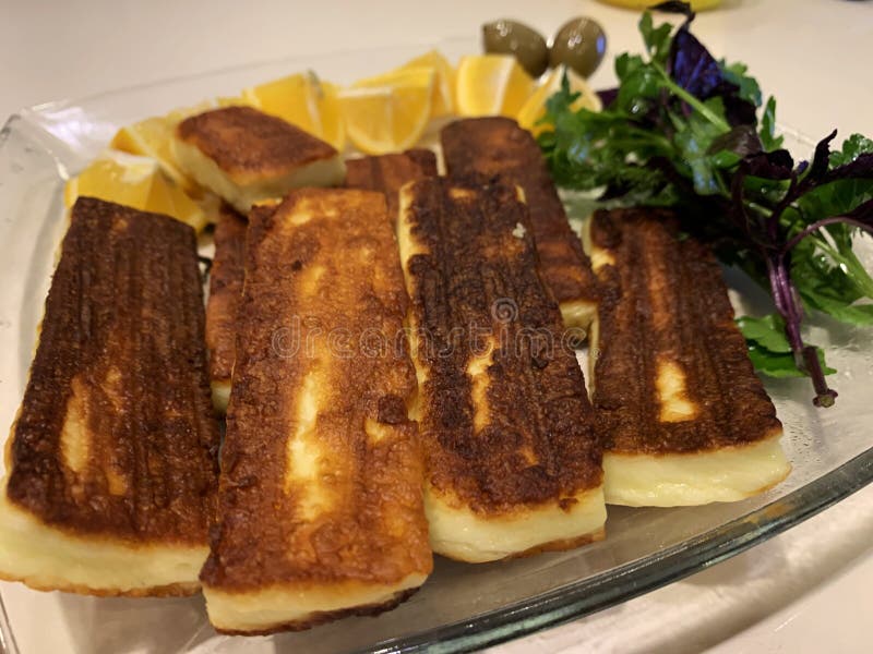 Fried halloumi cheese stock image. Image of halloumi - 224844645